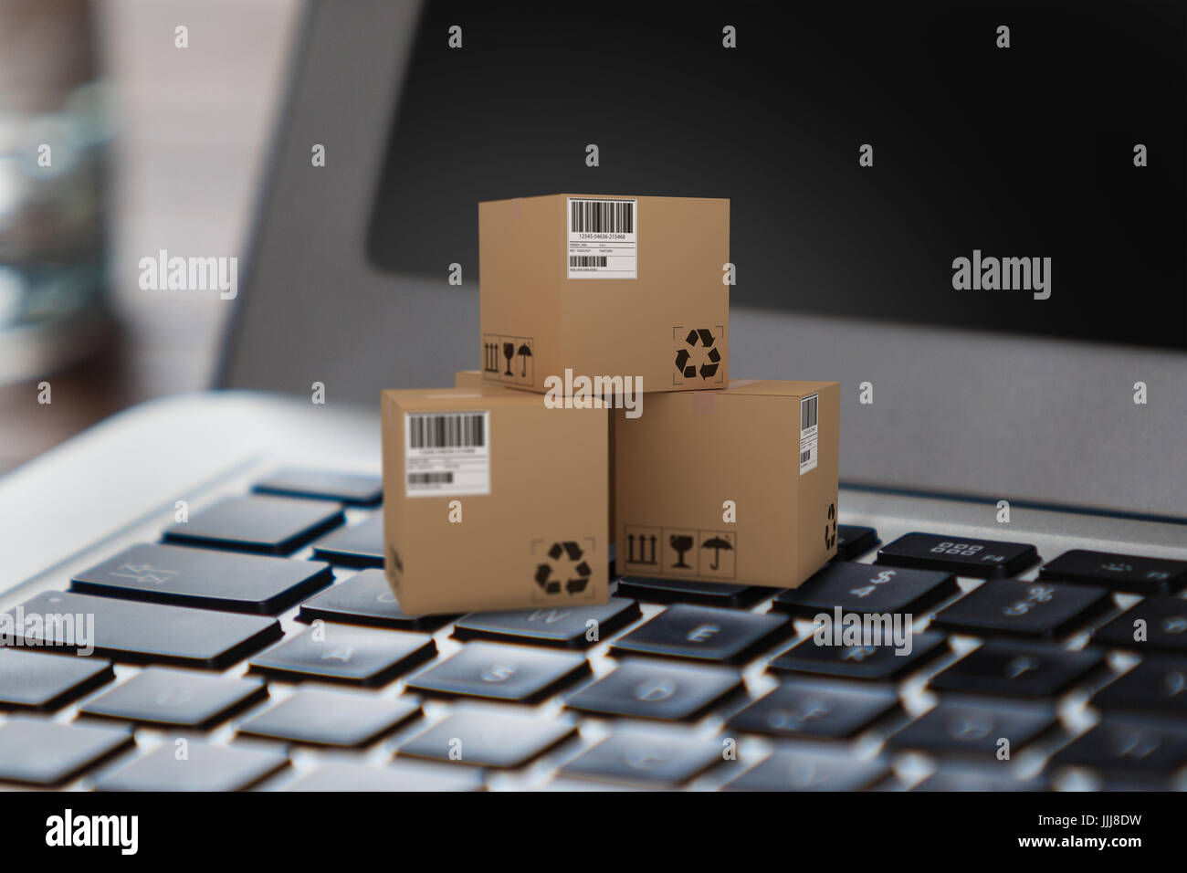 Composite 3d image of illustration of cardboard boxes Stock Photo - Alamy
