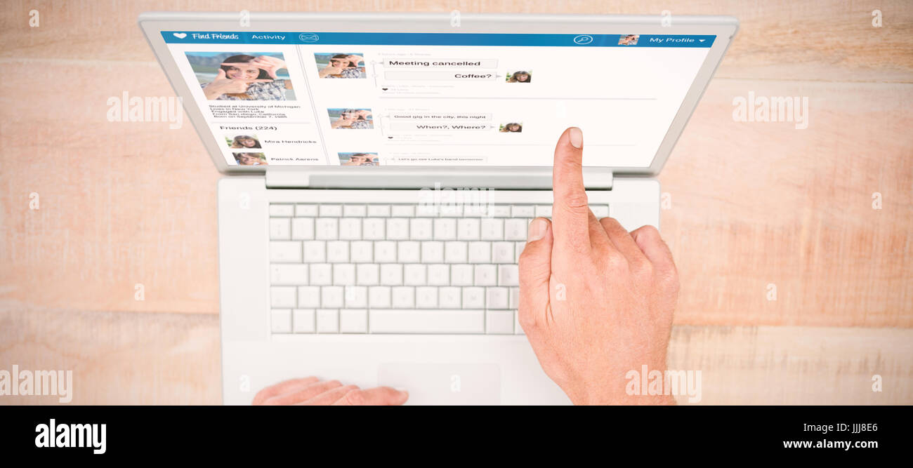 Composite 3d image of interface of chat application Stock Photo - Alamy