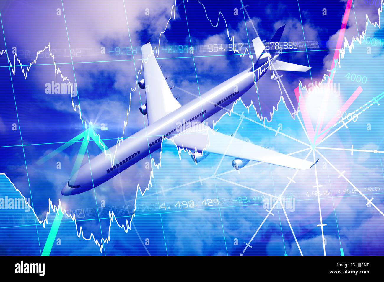 Composite 3d image of graphic airplane Stock Photo - Alamy