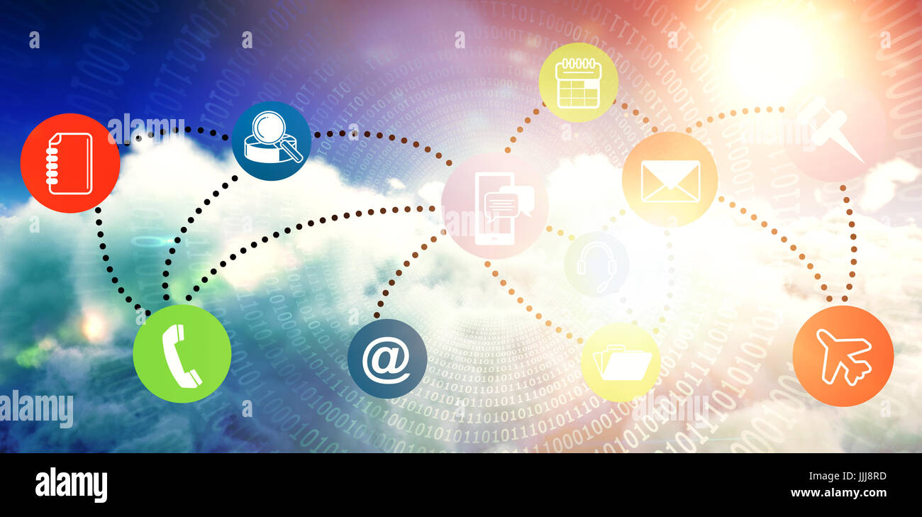 Composite 3d image of colourful icons Stock Photo - Alamy