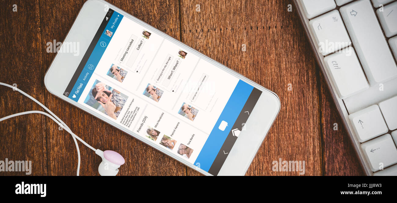 Composite 3d image of interface of chat application Stock Photo - Alamy