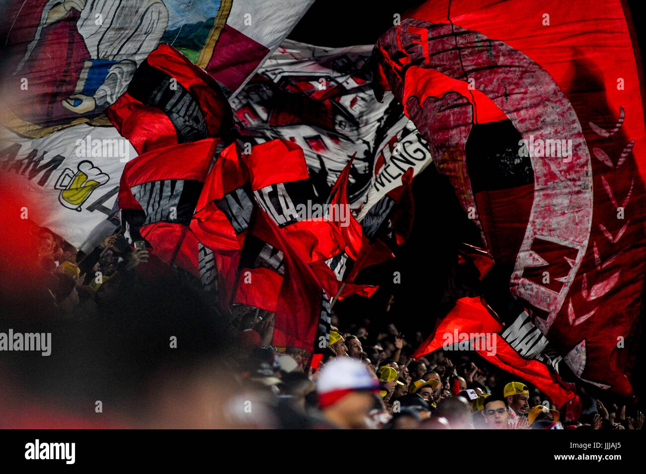 Rio De Janeiro, Brazil. 19th July, 2017. Flamengo fan during Flamengo ...