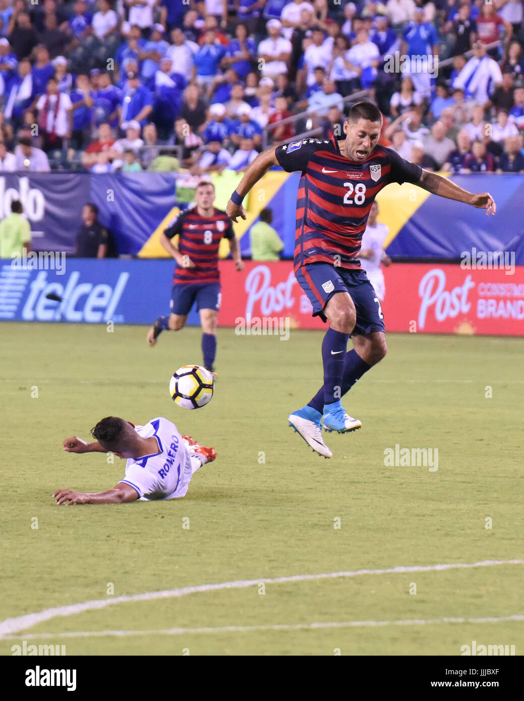 Clint Dempsey of the USMNT United States Mens National Team leaps over ...