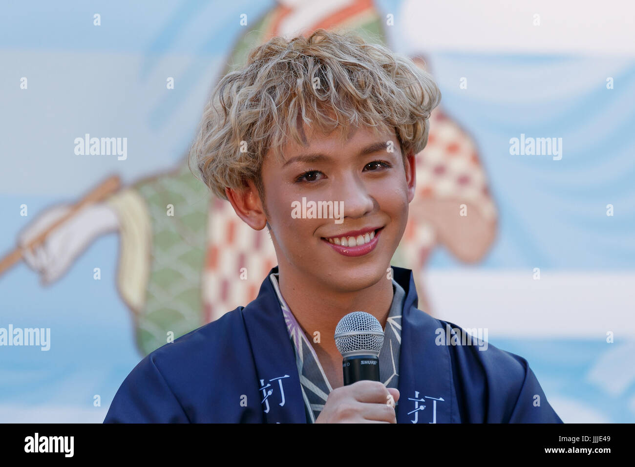 Tokyo, Japan. 20th July, 2017. Japanese model Ryucheru speaks during ...