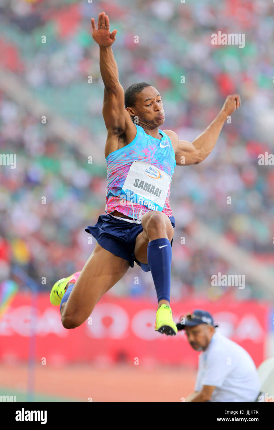 Rushwal Samaai (RSA) wins the long jump at 27-4¾ (8.35m)during the ...