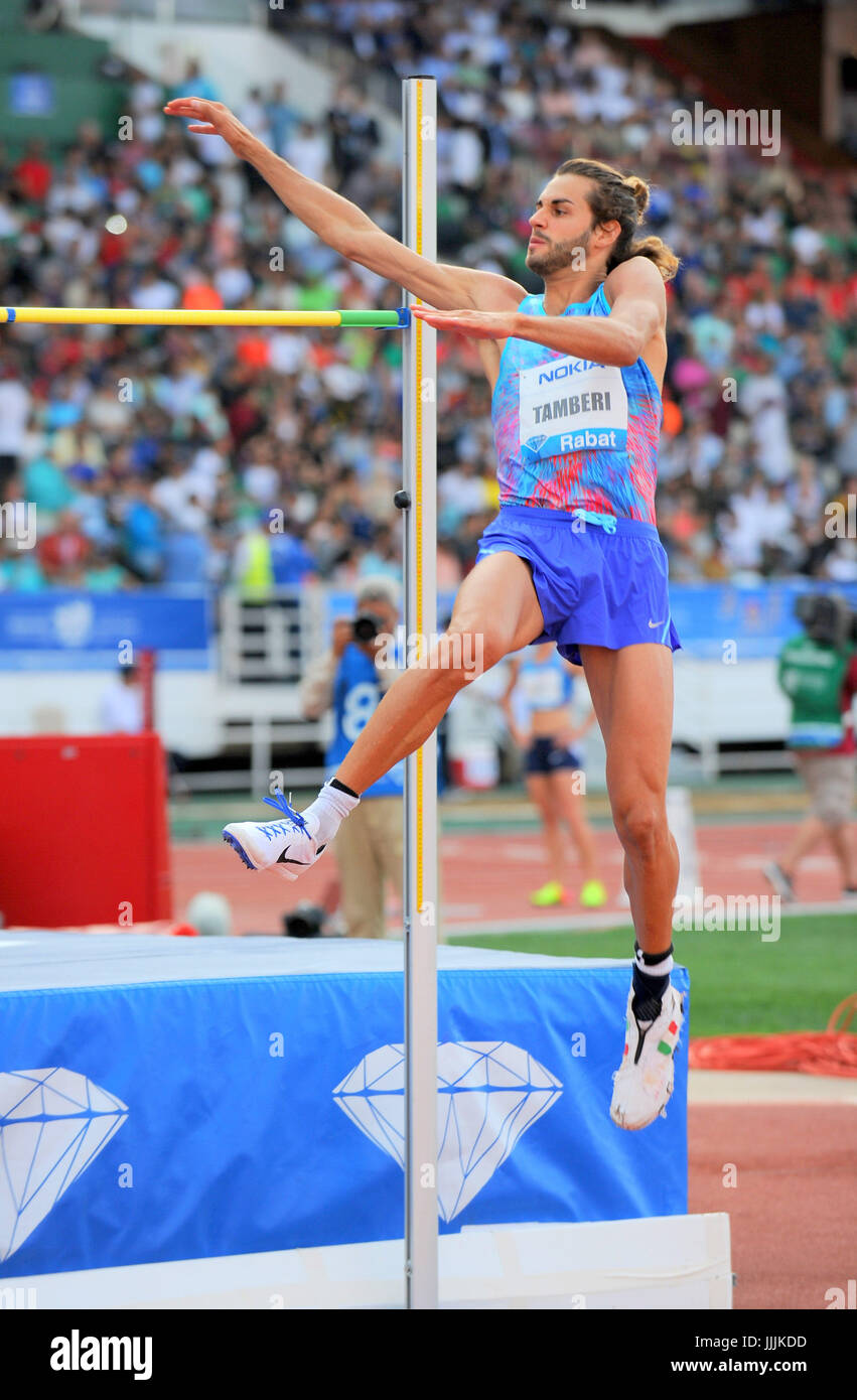 Gianmarco Tamberi (ITA) places second in the high jump at 7-5¼ (2.27m ...