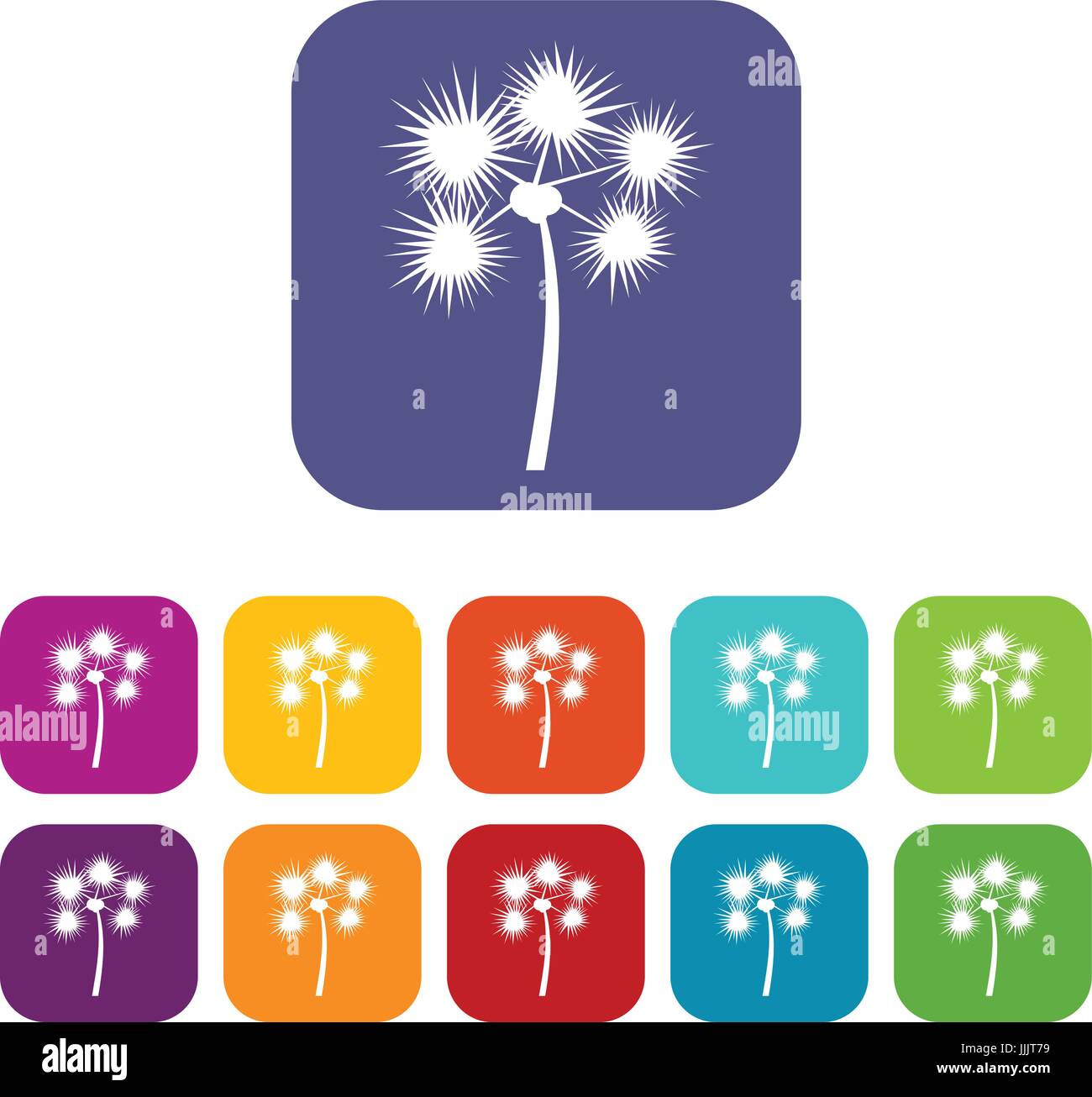 Spiny tropical palm tree icons set Stock Vector Image & Art - Alamy