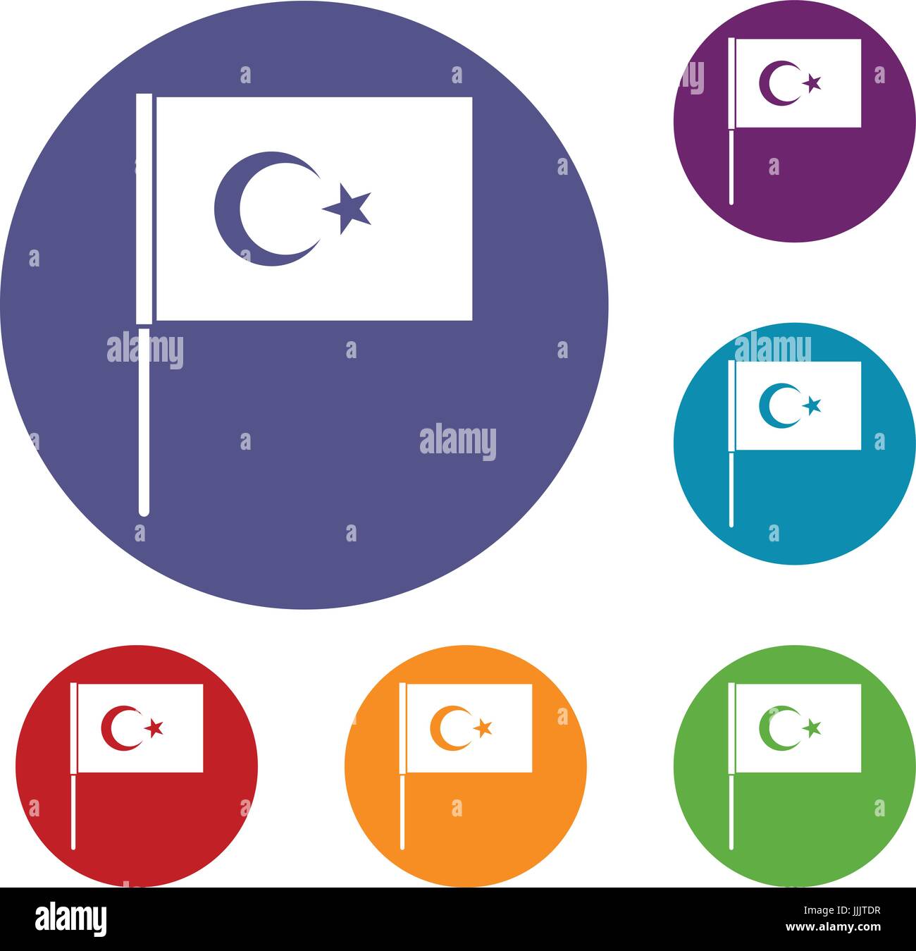 Turkish flag icons set Stock Vector Image & Art - Alamy