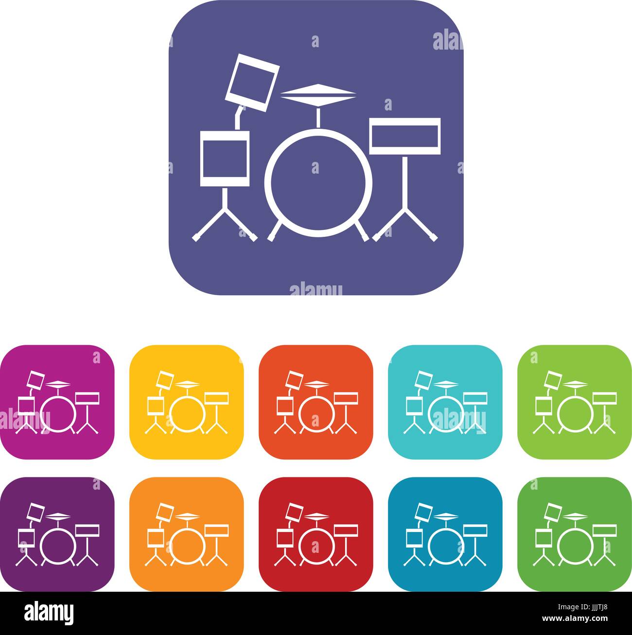 Drum kit icons set Stock Vector Image & Art - Alamy