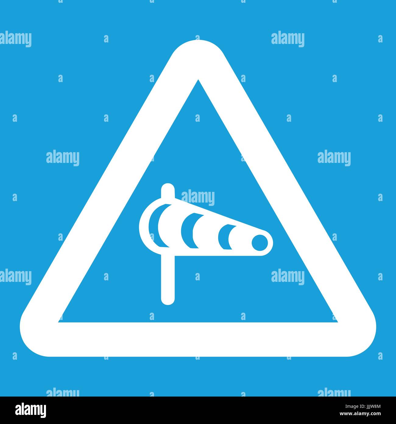 Sign warning about cross wind from the left icon Stock Vector Image ...