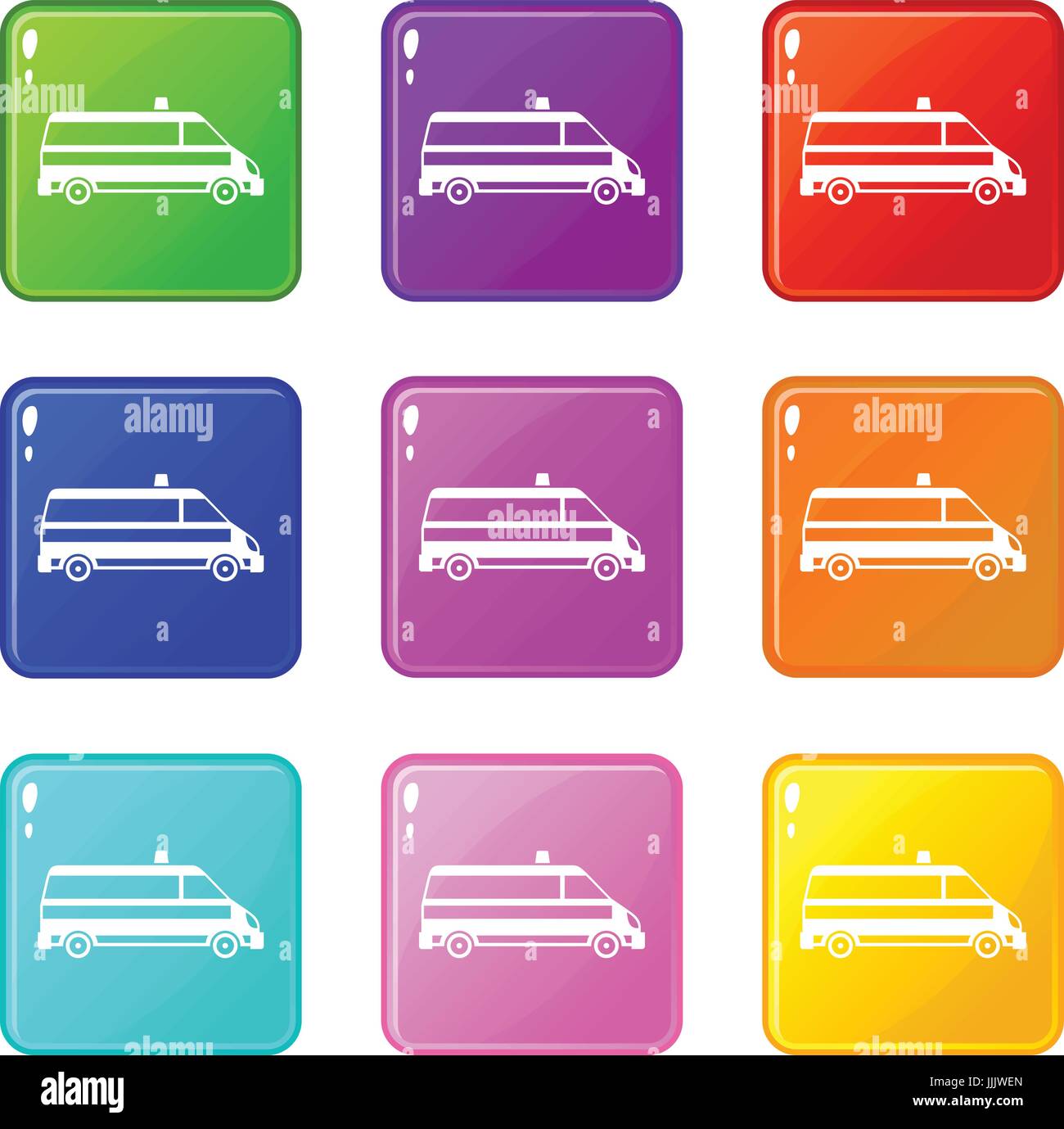 Ambulance car set 9 Stock Vector Image & Art - Alamy