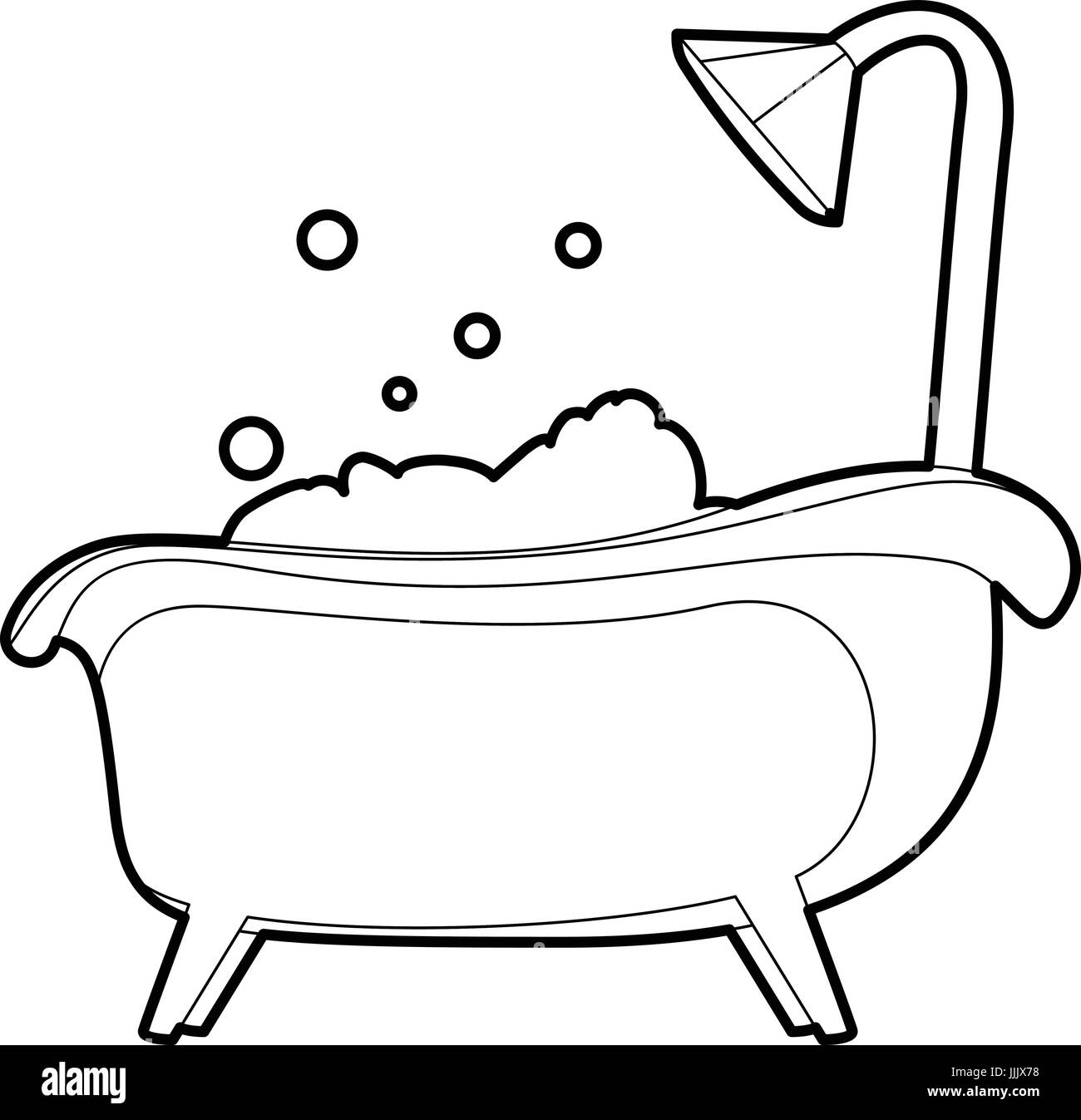 Bath icon outline Stock Vector Image & Art - Alamy