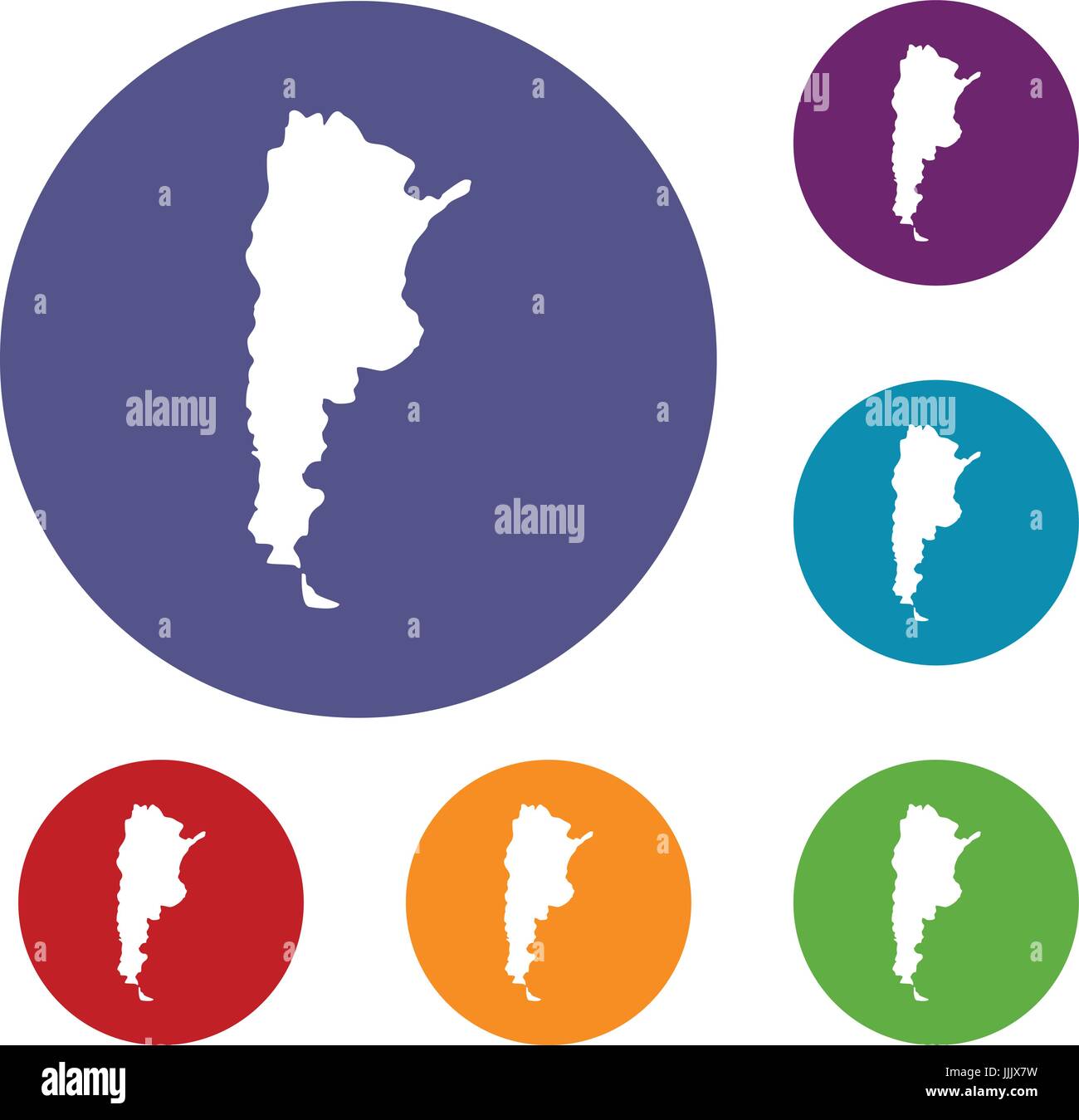 Map of Argentina icons set Stock Vector Image & Art - Alamy