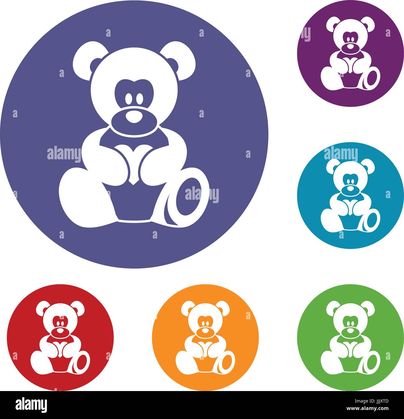 Teddy bear holding a heart icons set Stock Vector Image & Art - Alamy