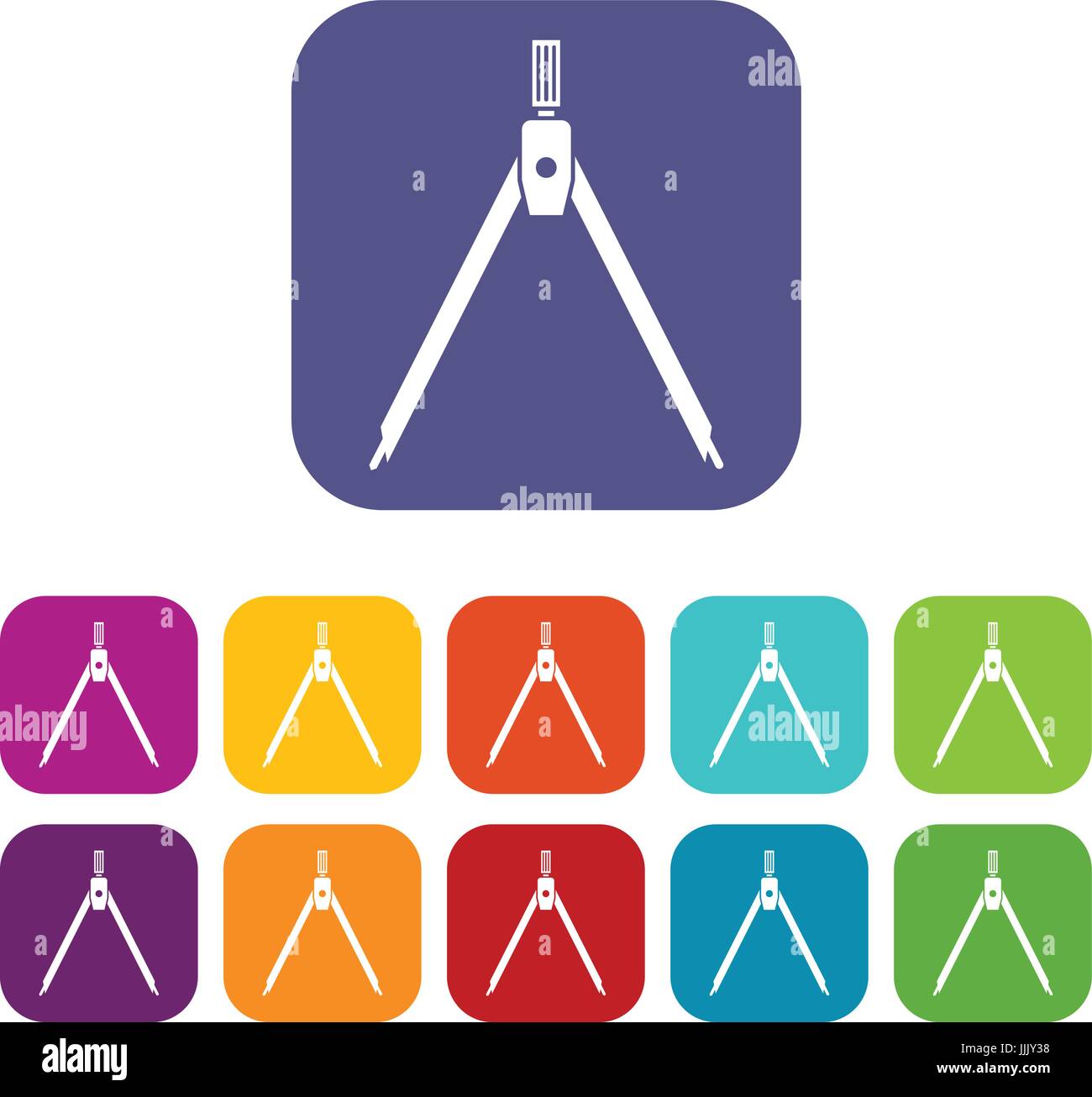 Drawing compass icons set Stock Vector Image & Art - Alamy