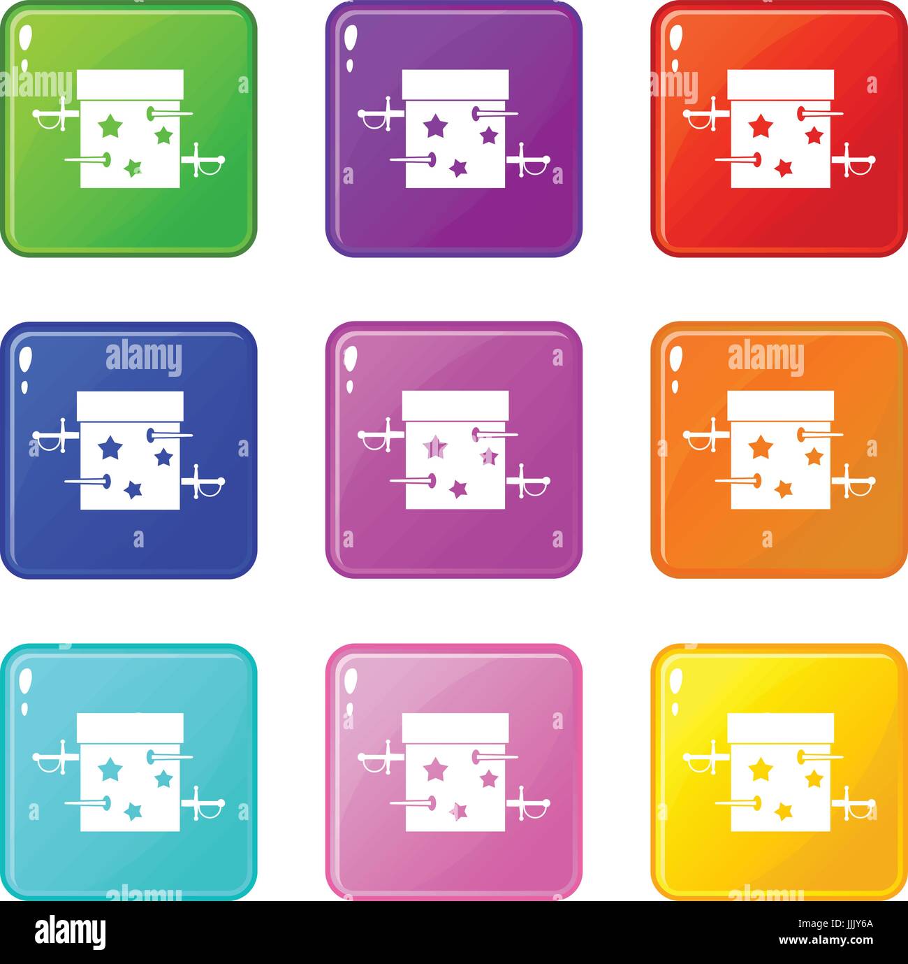 Sword box illusion set 9 Stock Vector Image & Art - Alamy
