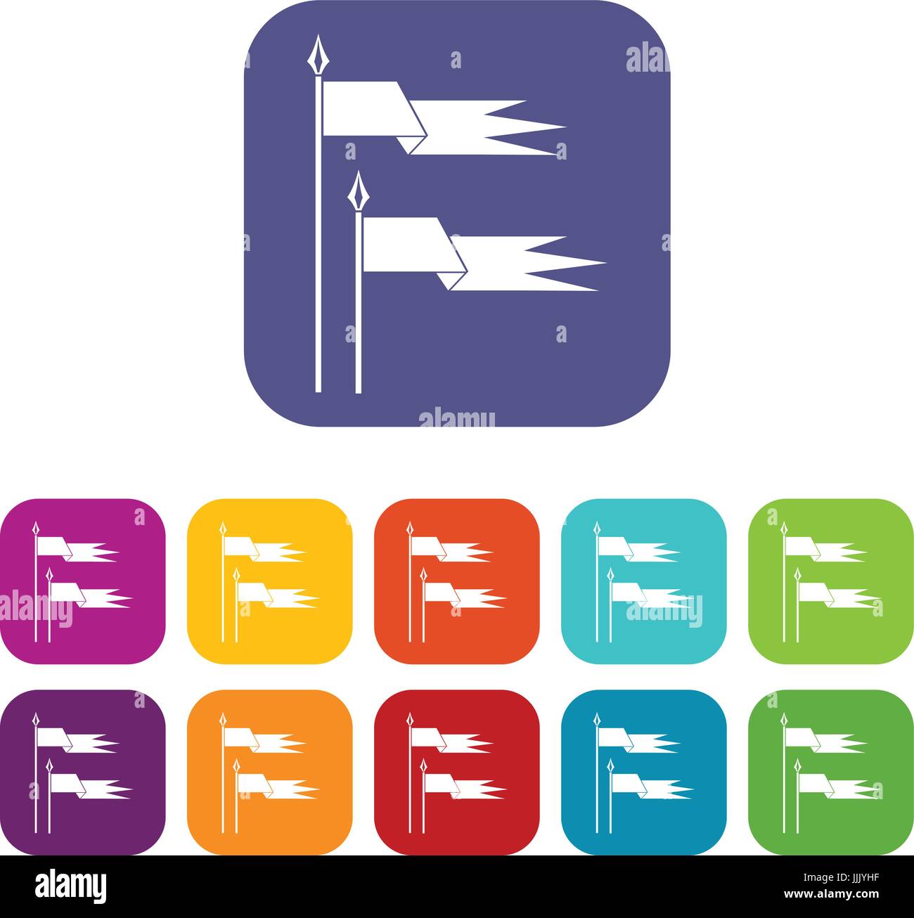Ancient battle flags icons set Stock Vector Image & Art - Alamy