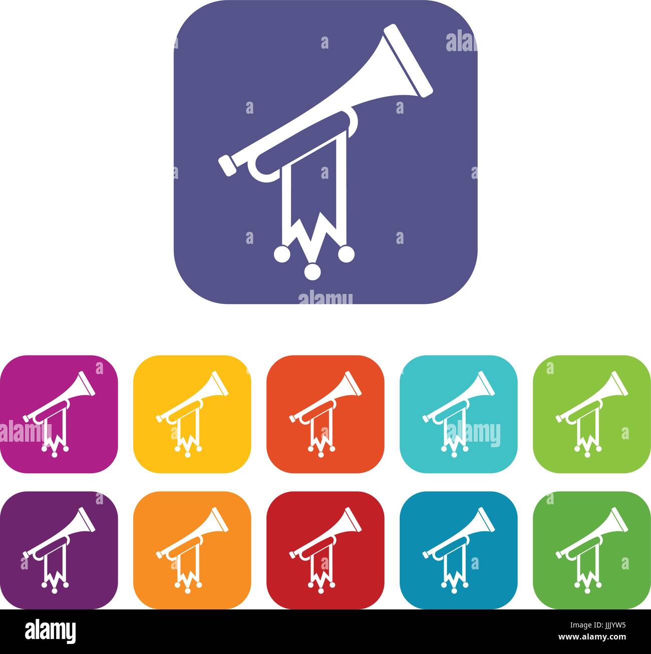 Trumpet with flag icons set Stock Vector Image & Art - Alamy