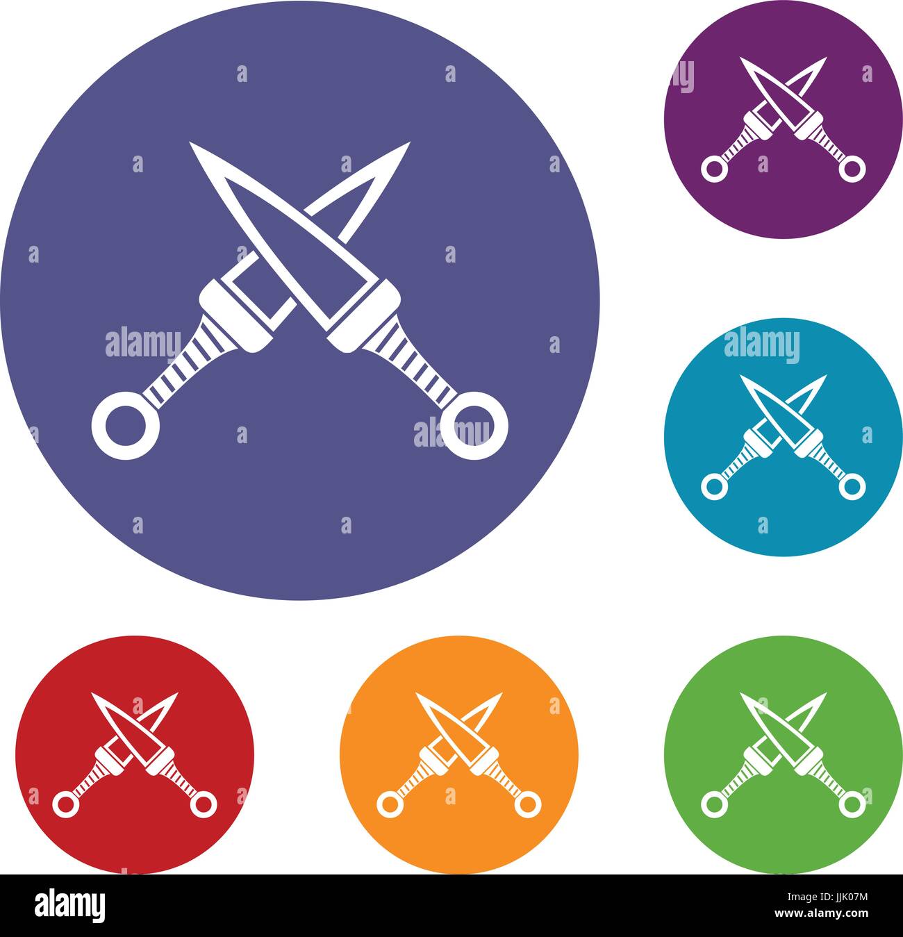 Crossed japanese daggers icons set Stock Vector Image & Art - Alamy
