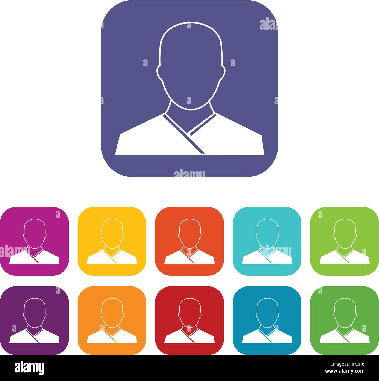 Buddhist monk icons set Stock Vector Image & Art - Alamy