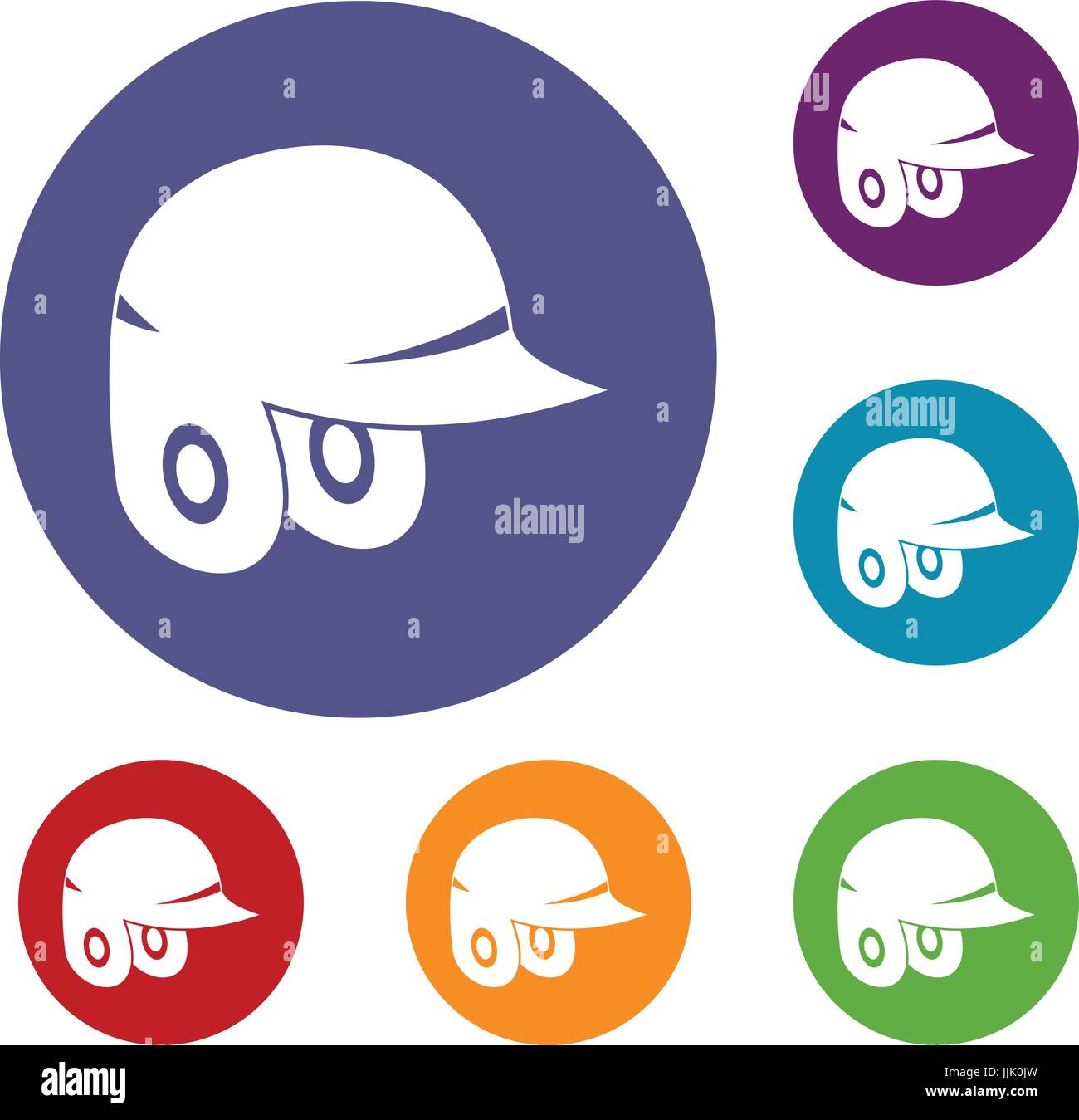 Baseball helmet icons set Stock Vector Image & Art - Alamy