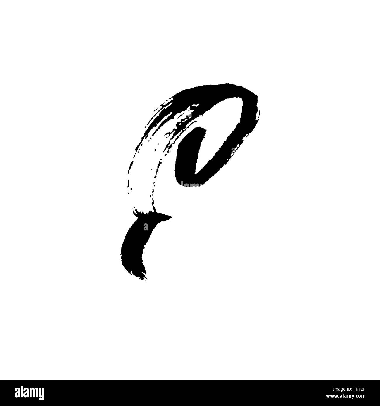 Letter E. Handwritten by dry brush. Rough strokes font. Vector ...