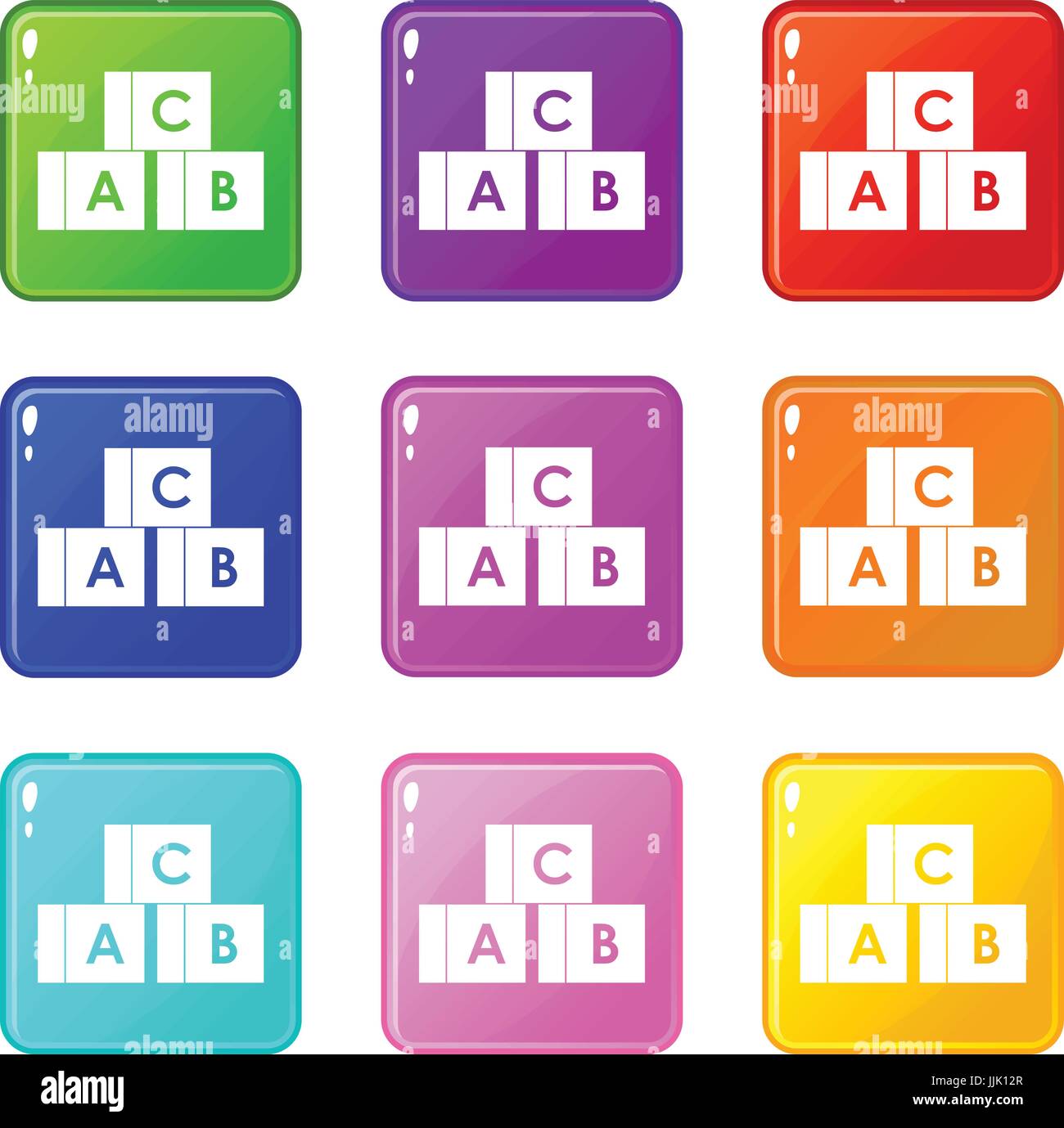 Alphabet cubes with letters A,B,C set 9 Stock Vector Image & Art - Alamy