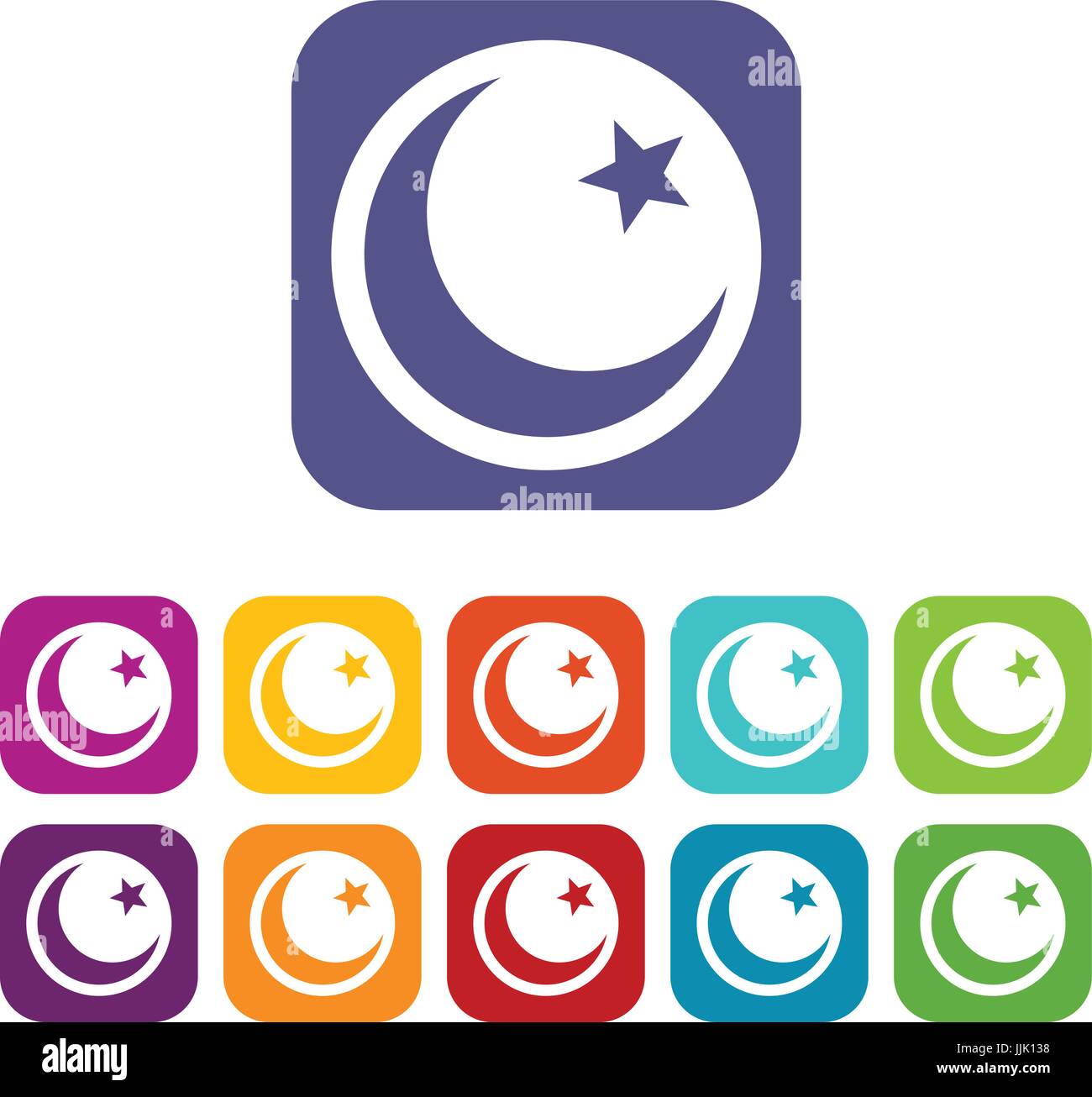 Crescent and star icons set Stock Vector Image & Art - Alamy