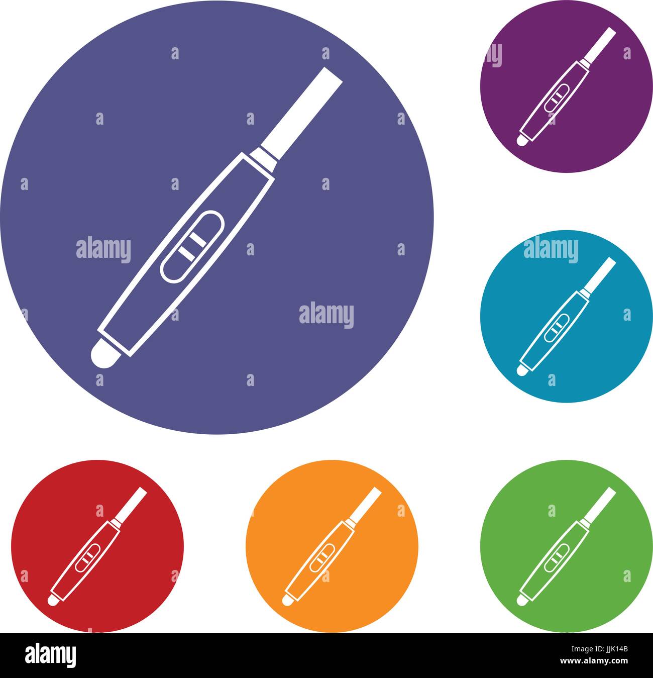 Pregnancy test with positive pregnant icons set Stock Vector Image ...