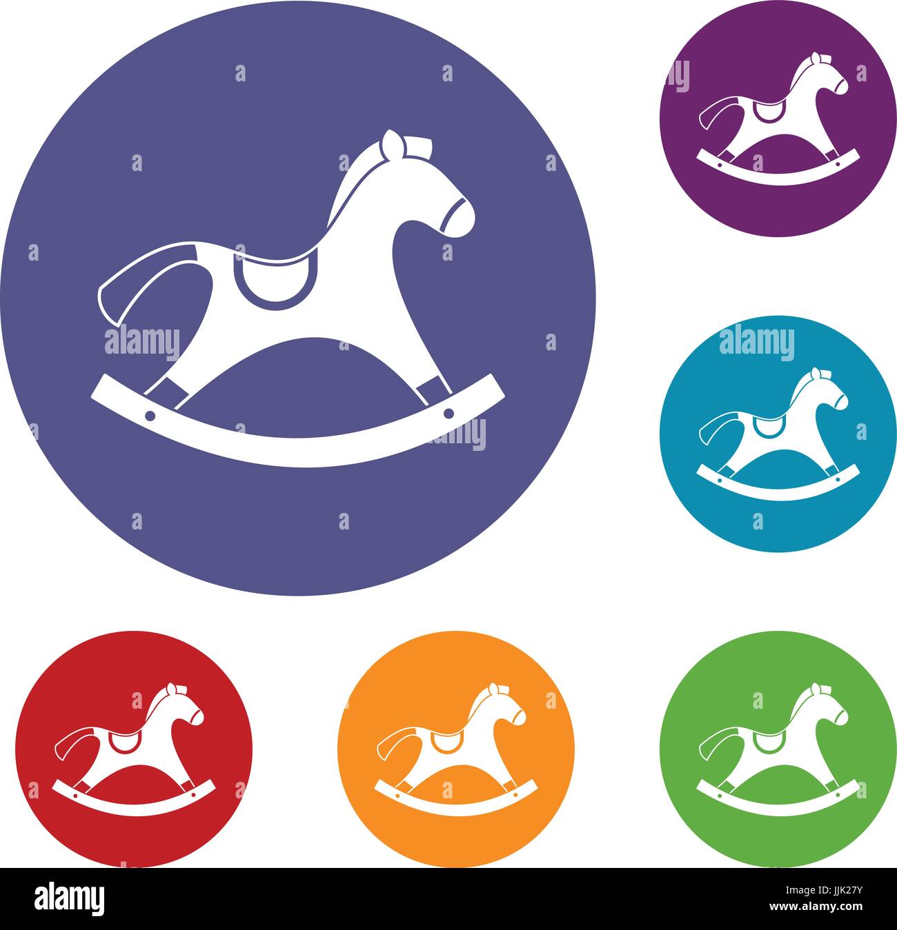 Rocking horse icons set Stock Vector Image & Art - Alamy