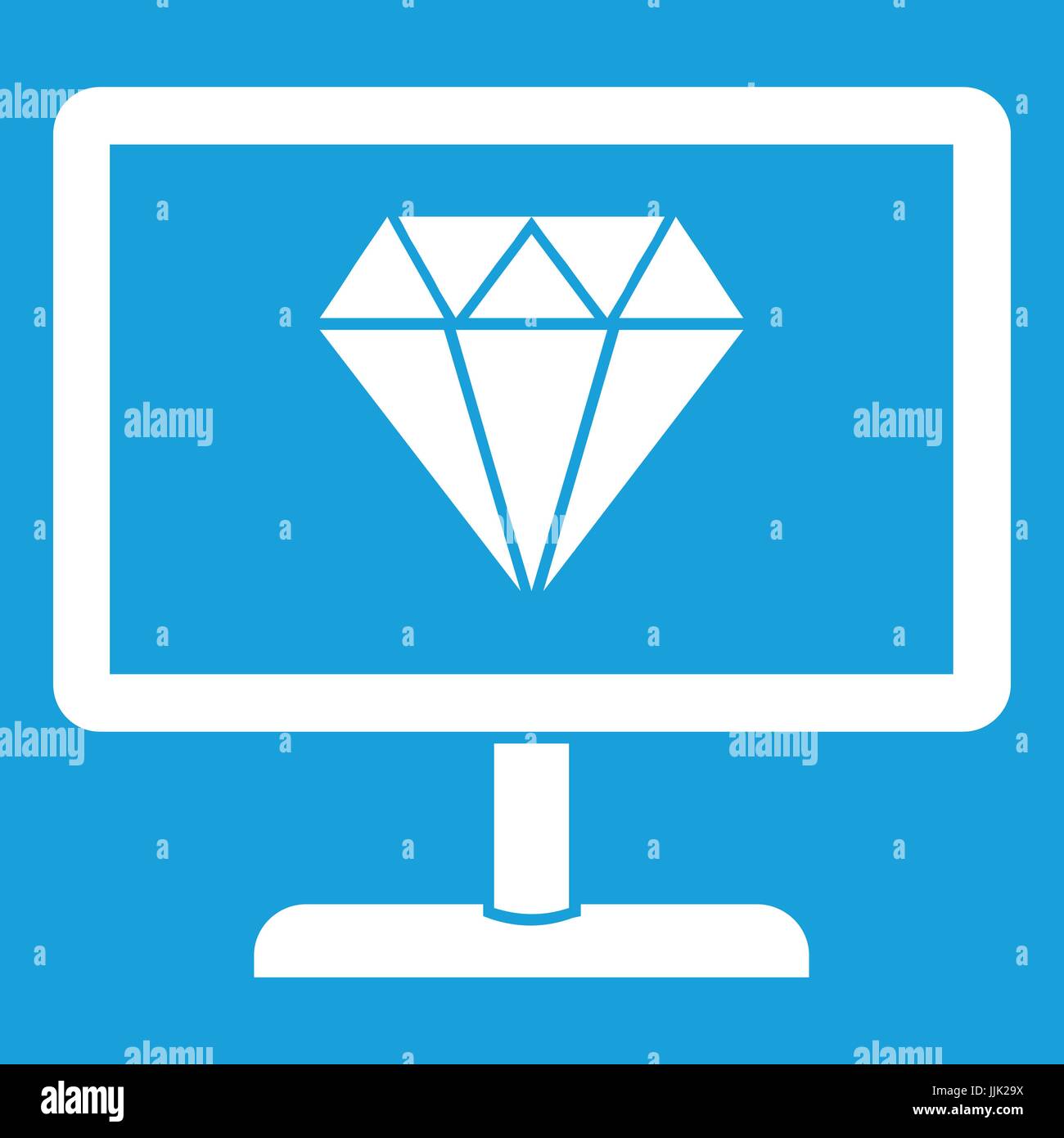 Screen with diamond icon white Stock Vector Image & Art - Alamy