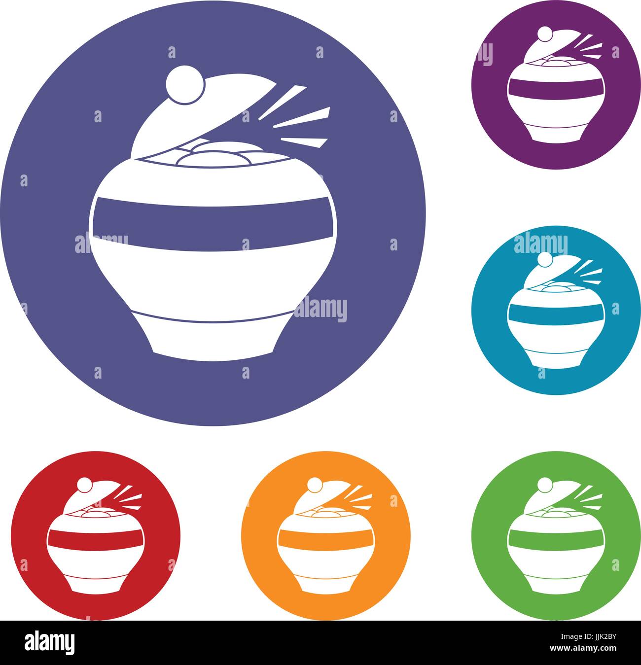 Pot full of gold coins icons set Stock Vector Image & Art - Alamy