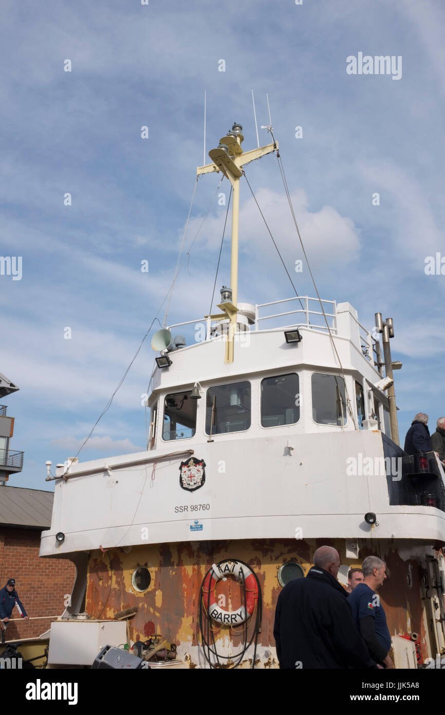Trinity House ship MV Mair approaching dry dock in Gloucester Stock ...
