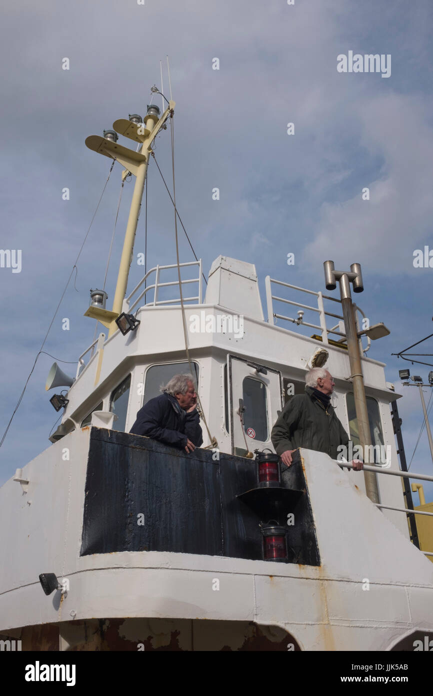 Trinity House ship MV Mair approaching dry dock in Gloucester Stock ...
