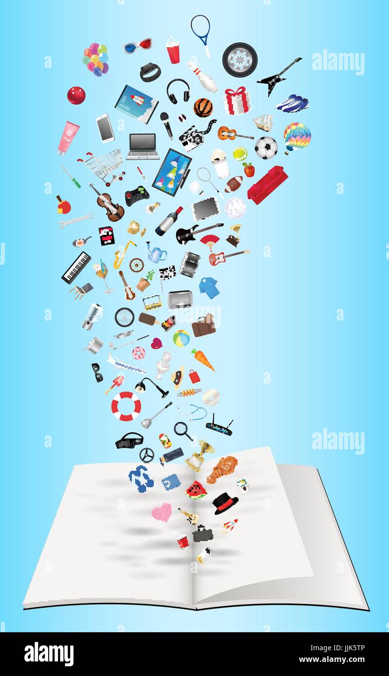 general object floating over open book vector Stock Vector Image & Art ...