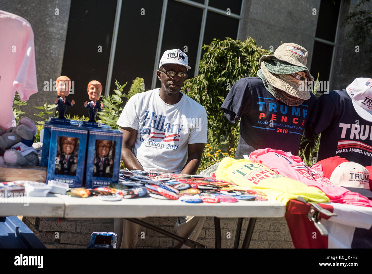 protestors, fake candidates, and vendors at the Trump rally in Portland ...