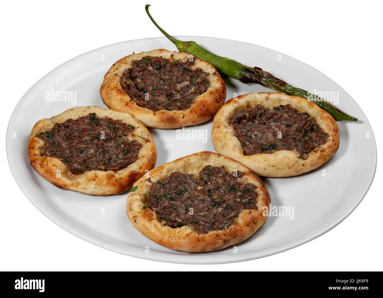 Turkish mini pizza Lahmacun,mini lahmacun, called findik lahmacun Stock ...