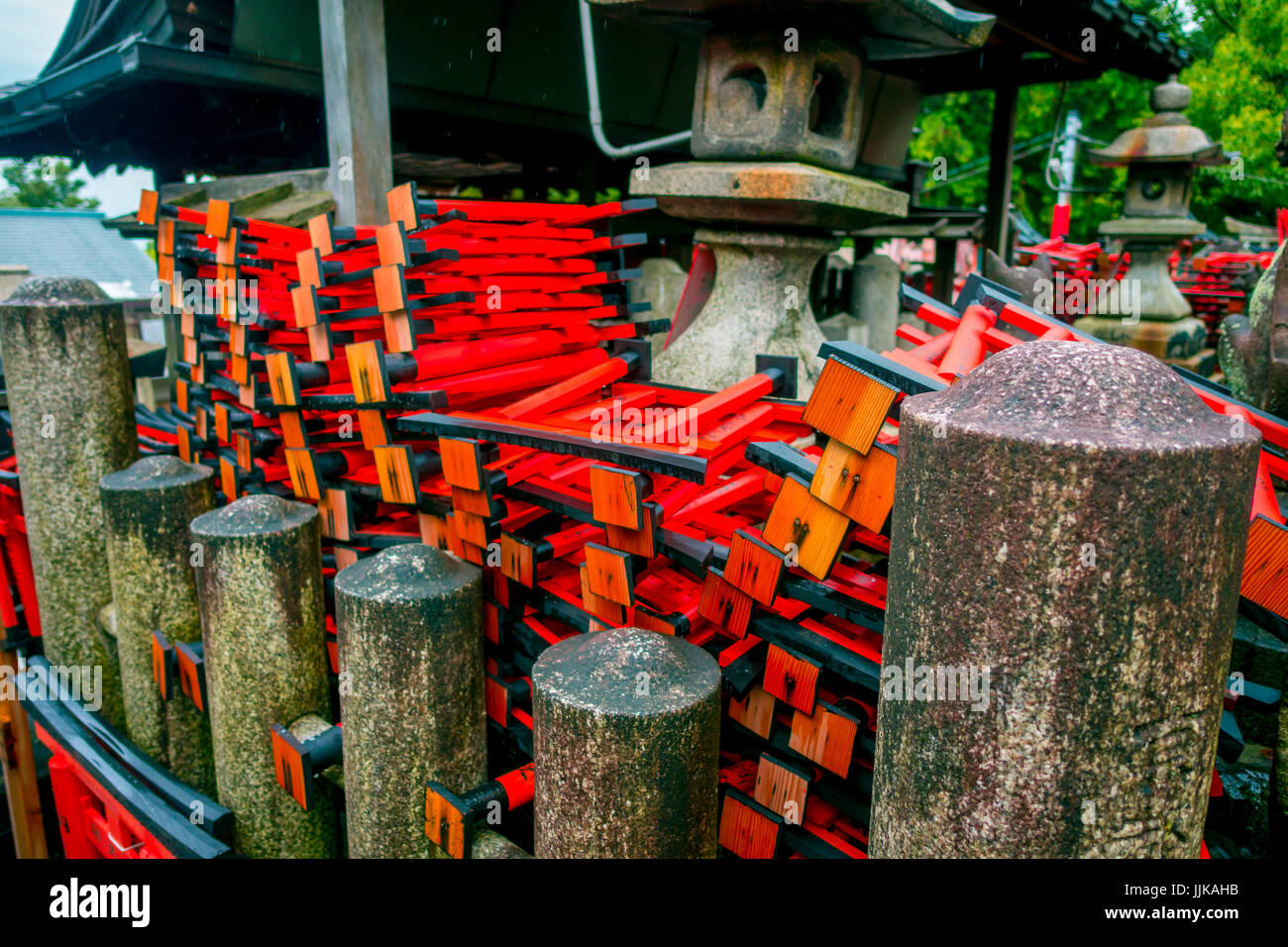 KYOTO, JAPAN - JULY 05, 2017: Mitsurugi Shrine Choja Shrine prayer area ...