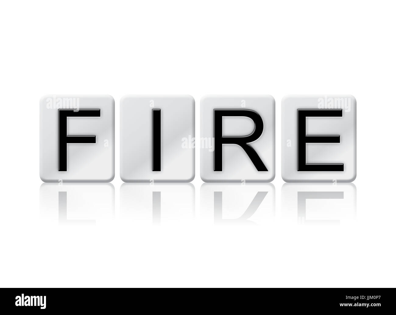 The word Fire concept and theme written in white tiles and isolated on ...