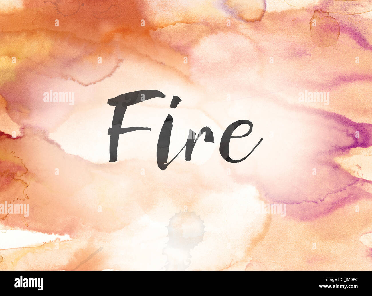 The word Fire concept and theme written in black ink on a colorful ...