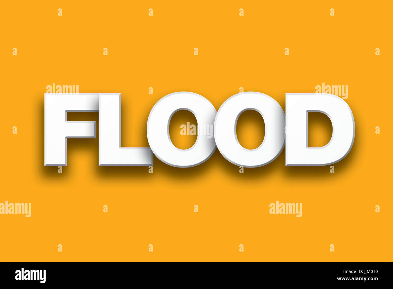 The word Flood concept written in white type on a colorful background ...