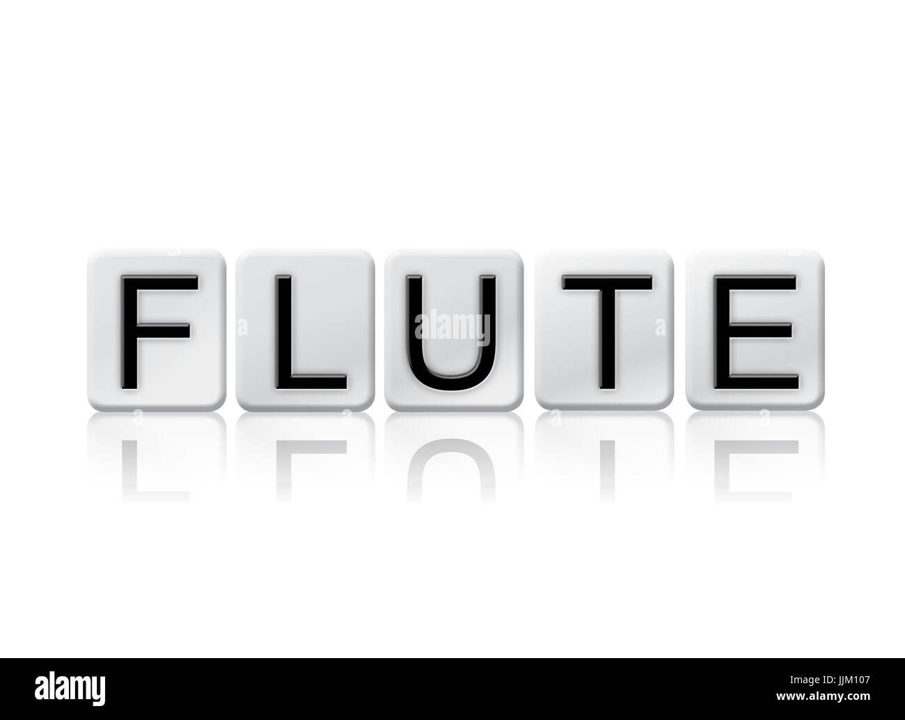 The word Flute concept and theme written in white tiles and isolated on ...