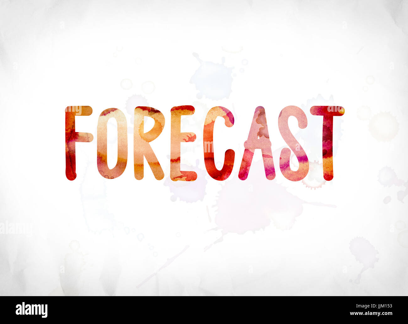 The word Forecast concept and theme painted in colorful watercolors on ...
