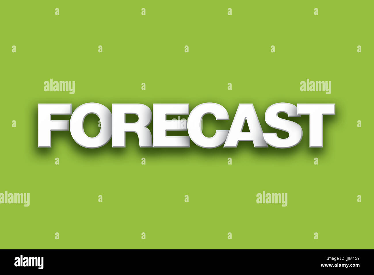 The word Forecast concept written in white type on a colorful ...