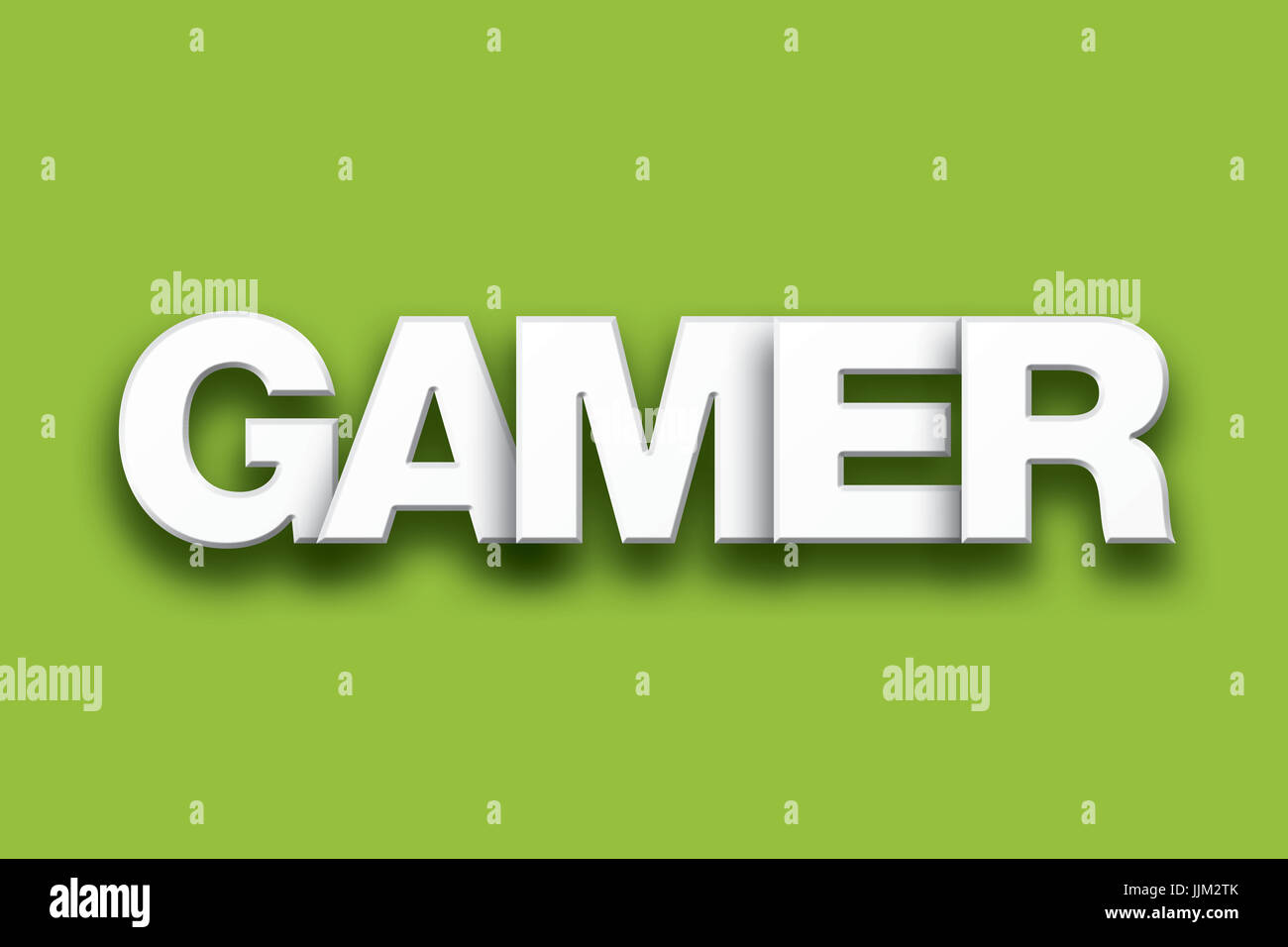 The word Gamer concept written in white type on a colorful background ...