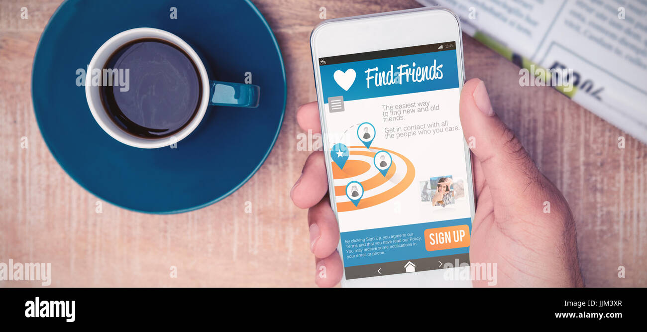 Composite 3d image of interface of chat application Stock Photo - Alamy