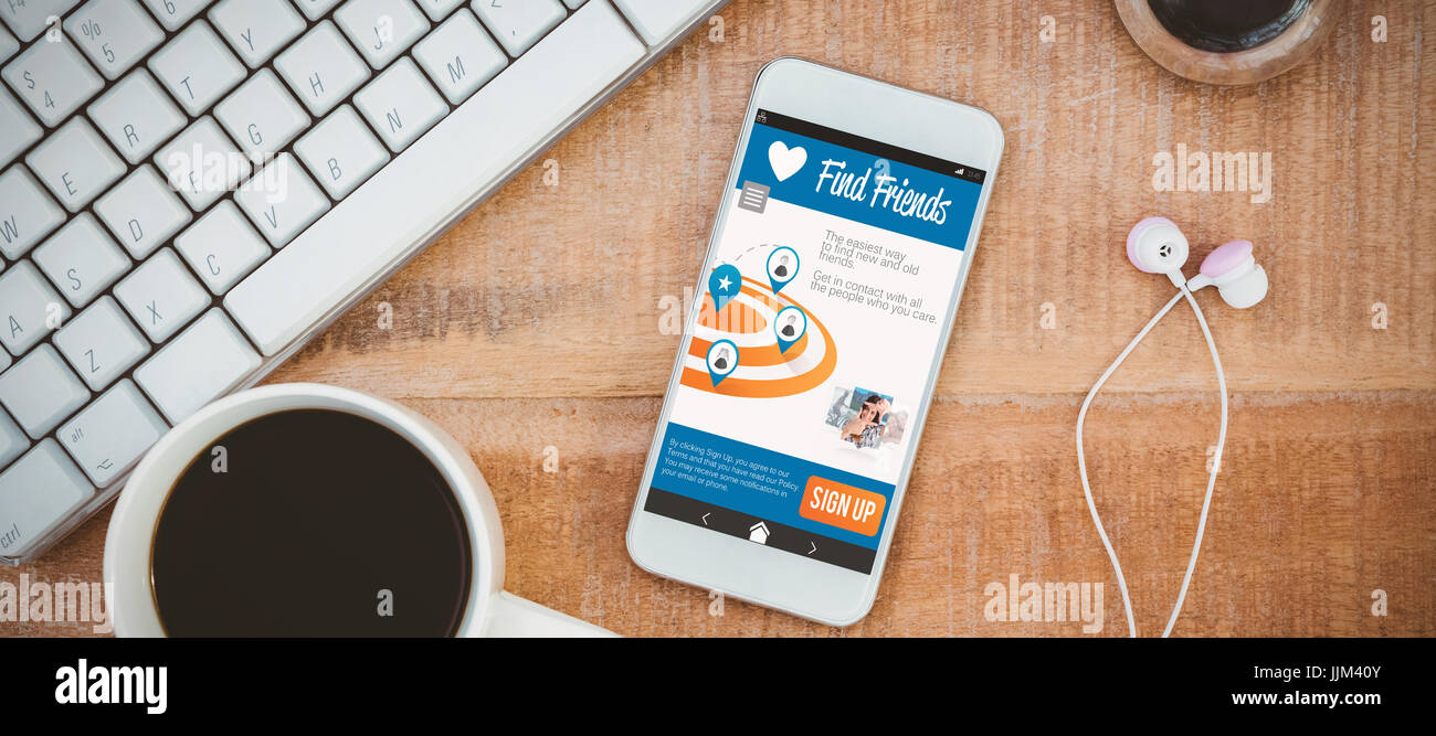 Composite 3d image of interface of chat application Stock Photo - Alamy