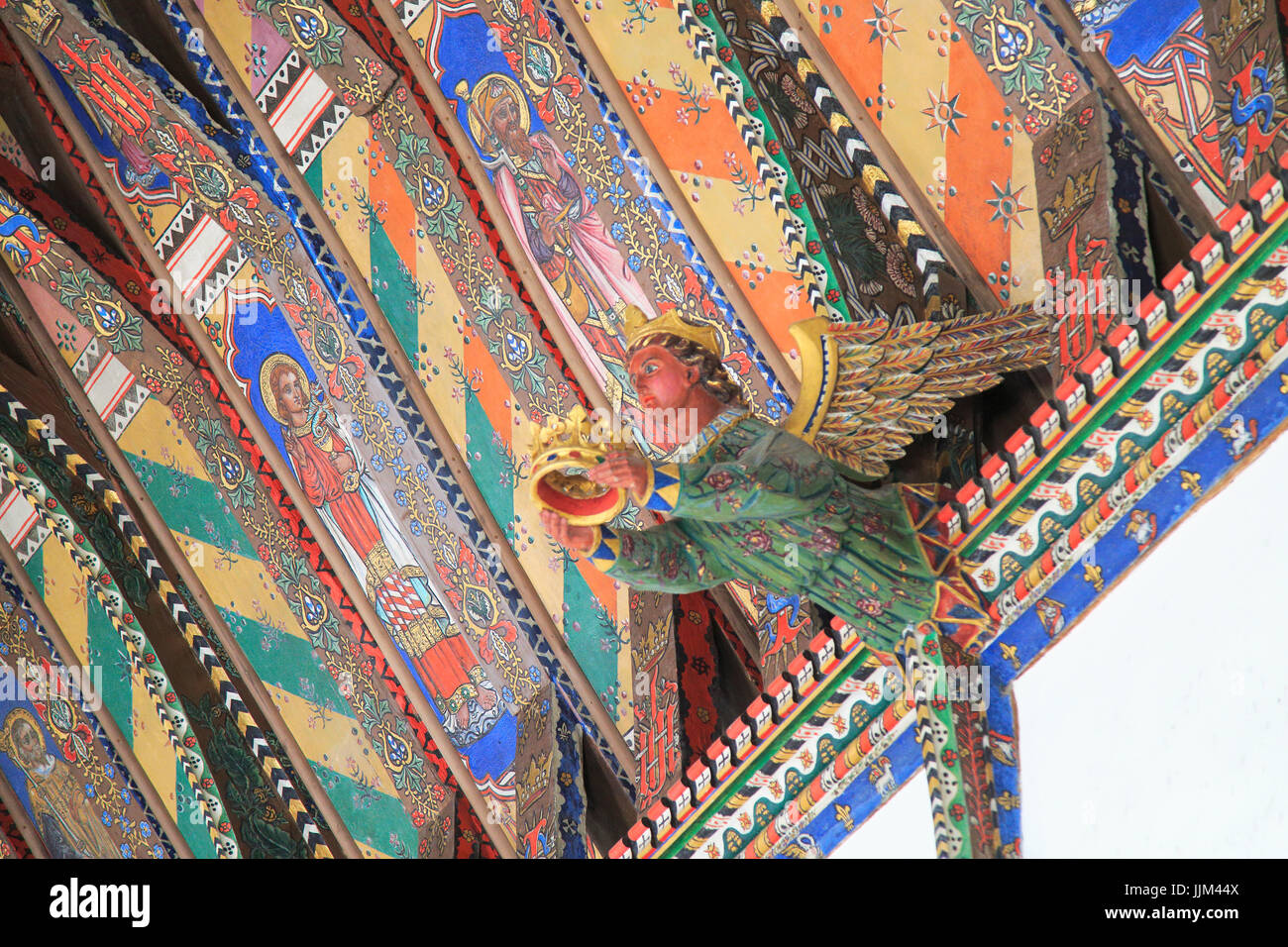 Painted ceiling by Mildred Holland 1863-66, Huntingfield church ...