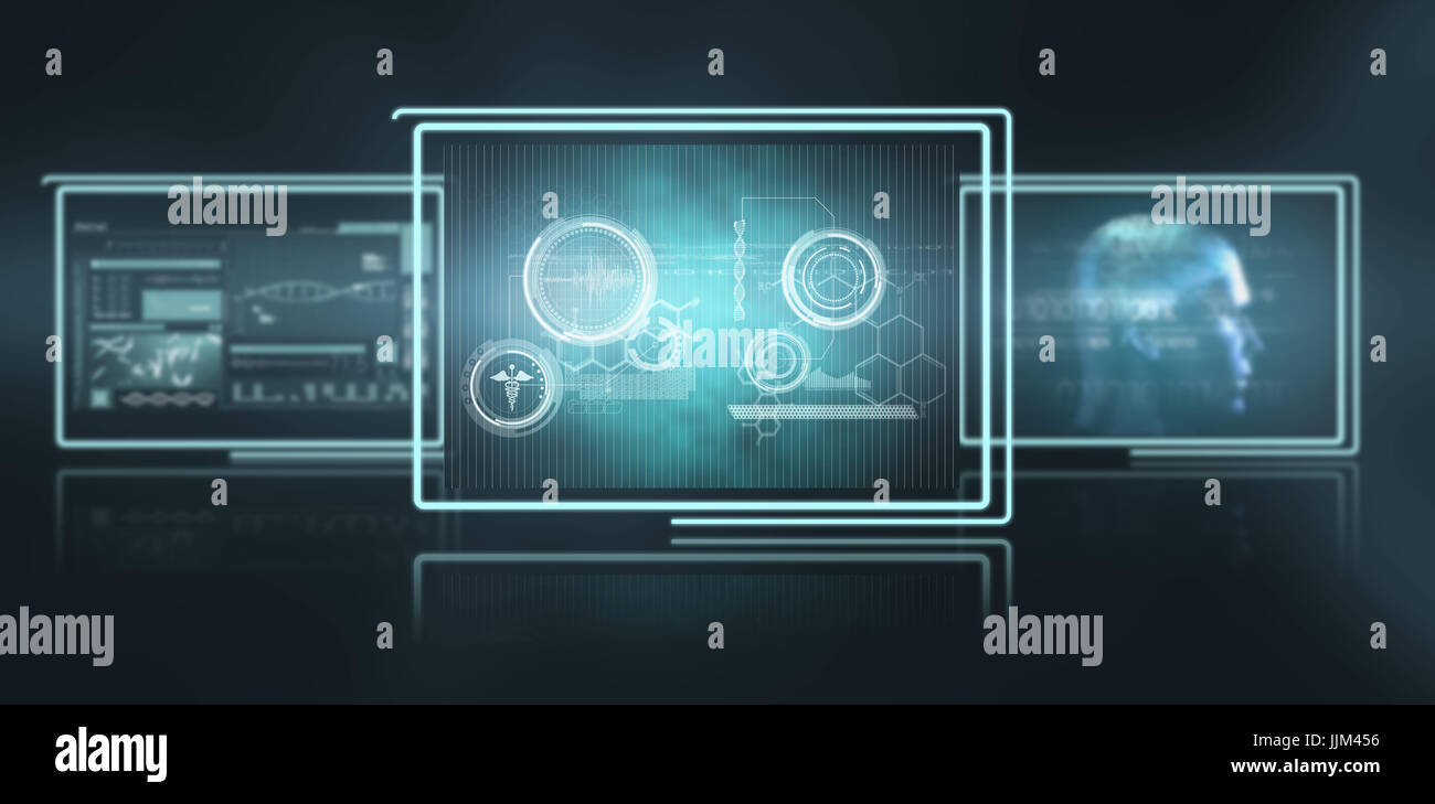 Composite 3d image of different interface Stock Photo - Alamy