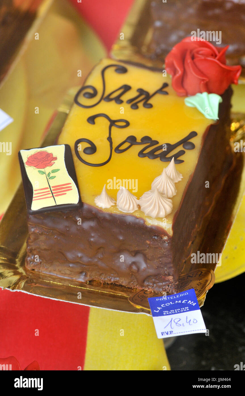 Cake. Saint George´s day in Catalonia Stock Photo - Alamy